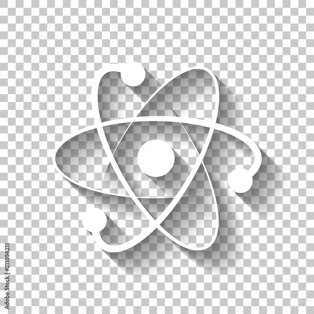 Vetor de scientific atom symbol, logo, simple icon. White icon with ...