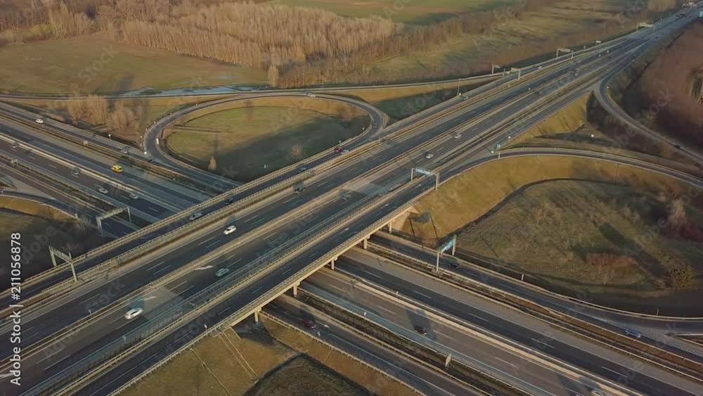 Freeway cloverleaf interchange Stock-Video | Adobe Stock