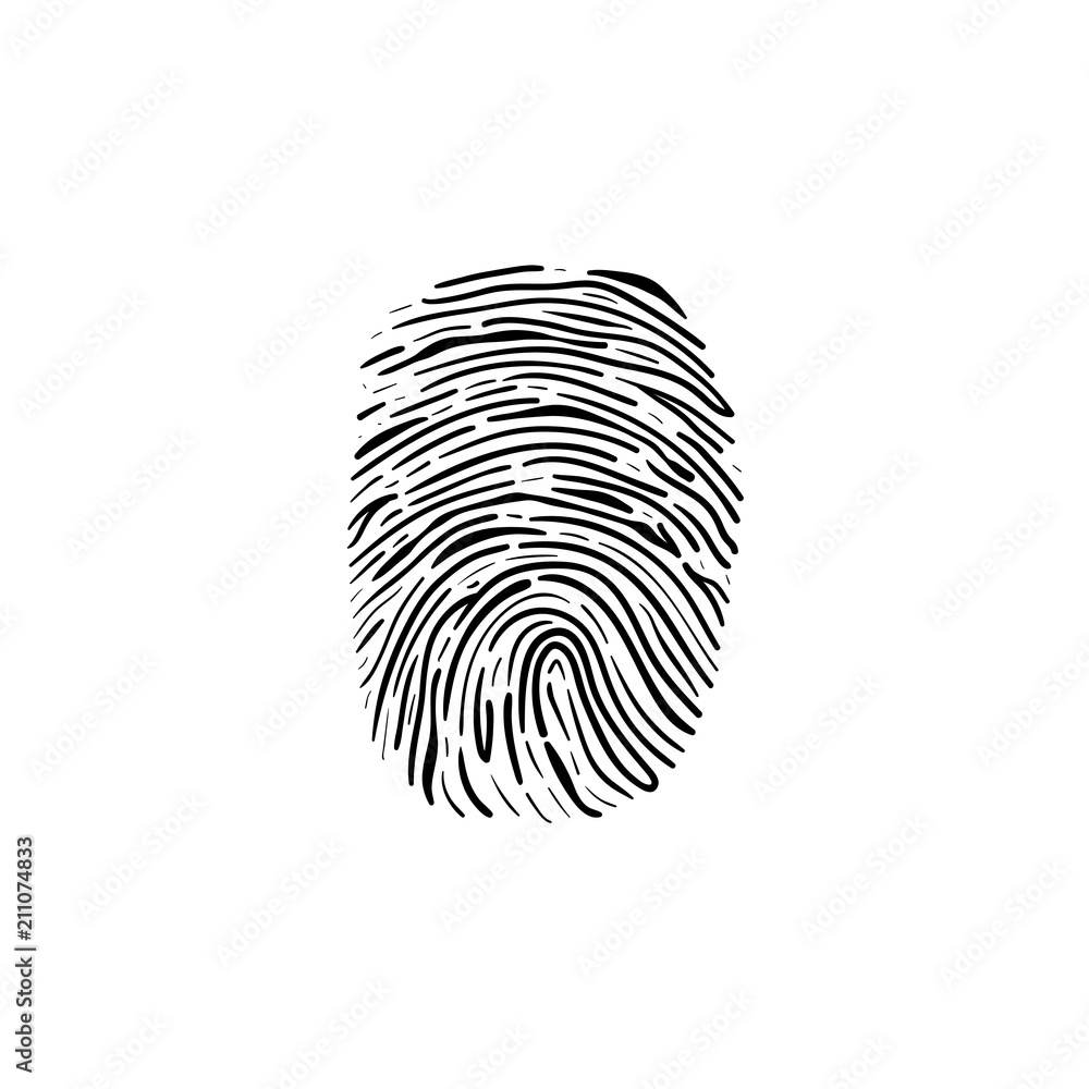 Fingerprint hand drawn outline doodle icon Stock Vector | Adobe Stock