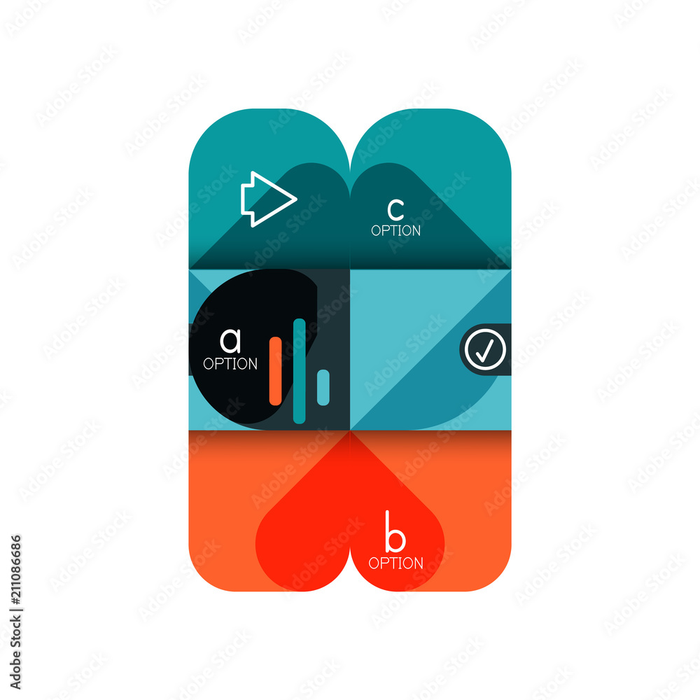 Infographics option and step by step in rounded squares, element of ...