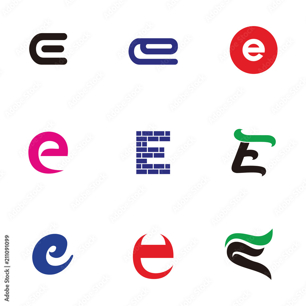 Set of letter logo design template elements collection of vector letter ...