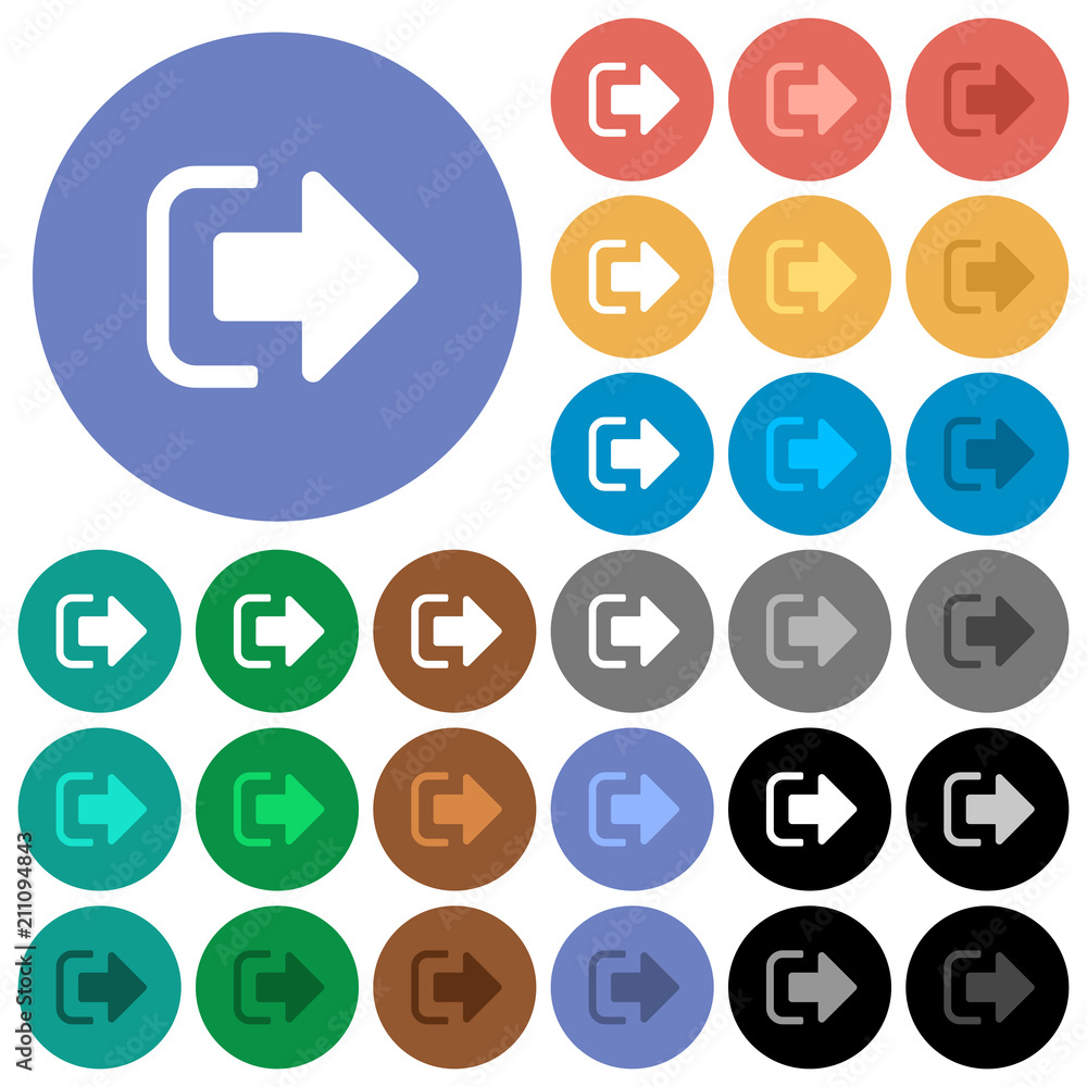 Sign out round flat multi colored icons Stock Vector | Adobe Stock