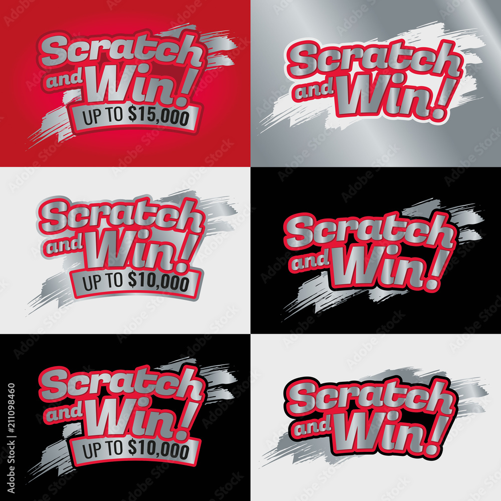 Scratch and win letters. Background scratching effect. For tickets ...