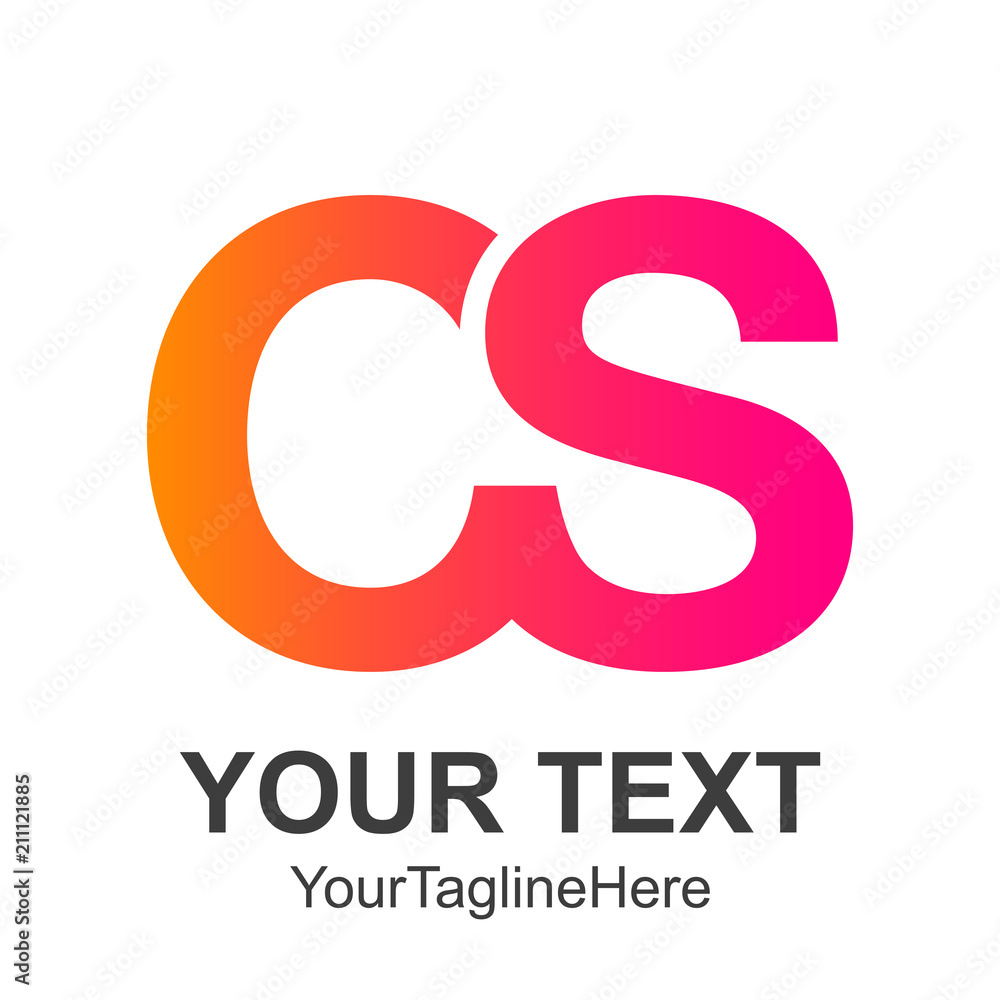 CS letter logo design vector illustration template, C letter logo ...