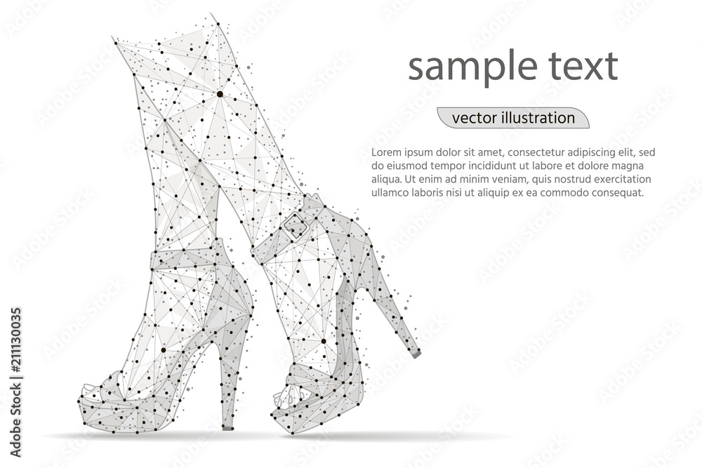 women's legs in shoes, high heels.abstract design , logo isolated from ...
