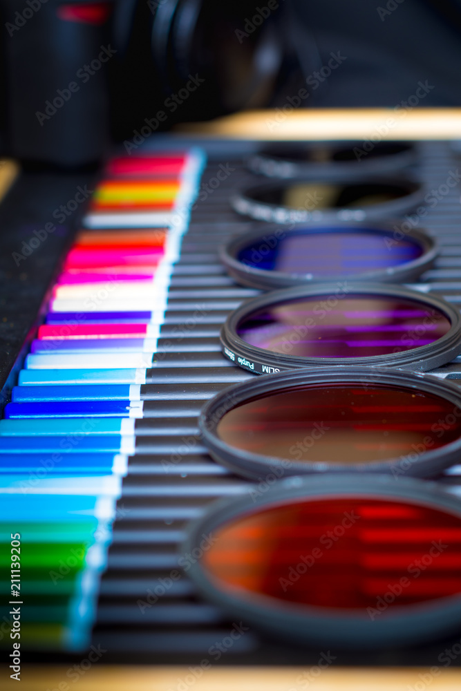 filtros de color de fotografia sobre lapices de colores Stock Photo ...
