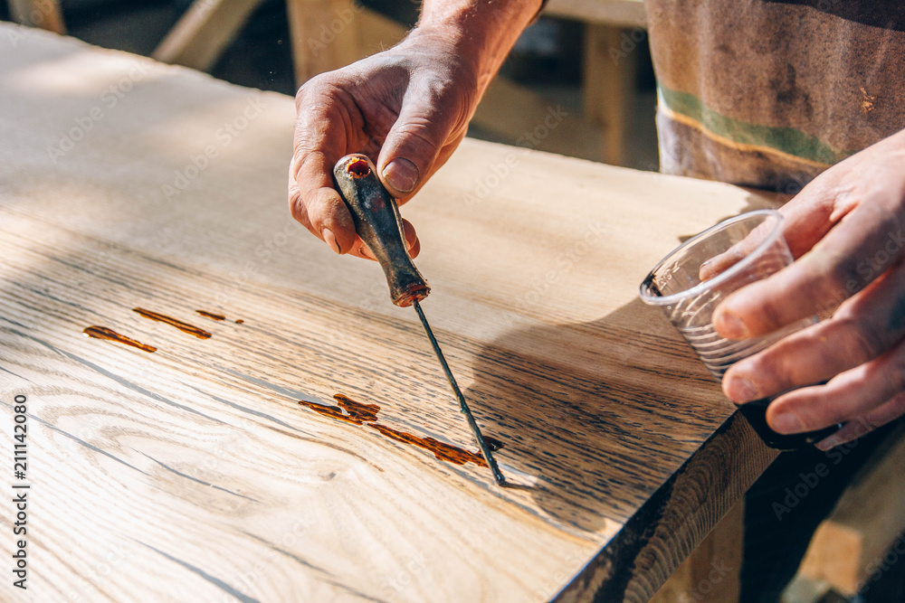 handmade on the production of furniture from solid wood. master ...