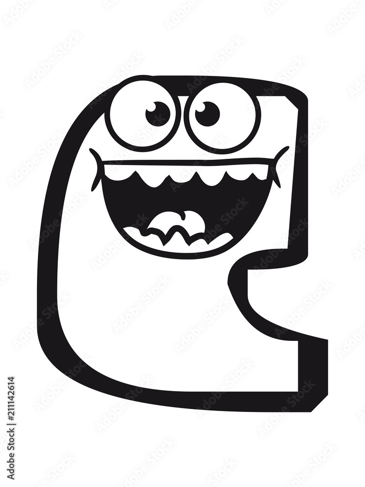 C buchstabe name schreiben cartoon comic gesicht lustig lebendig logo ...