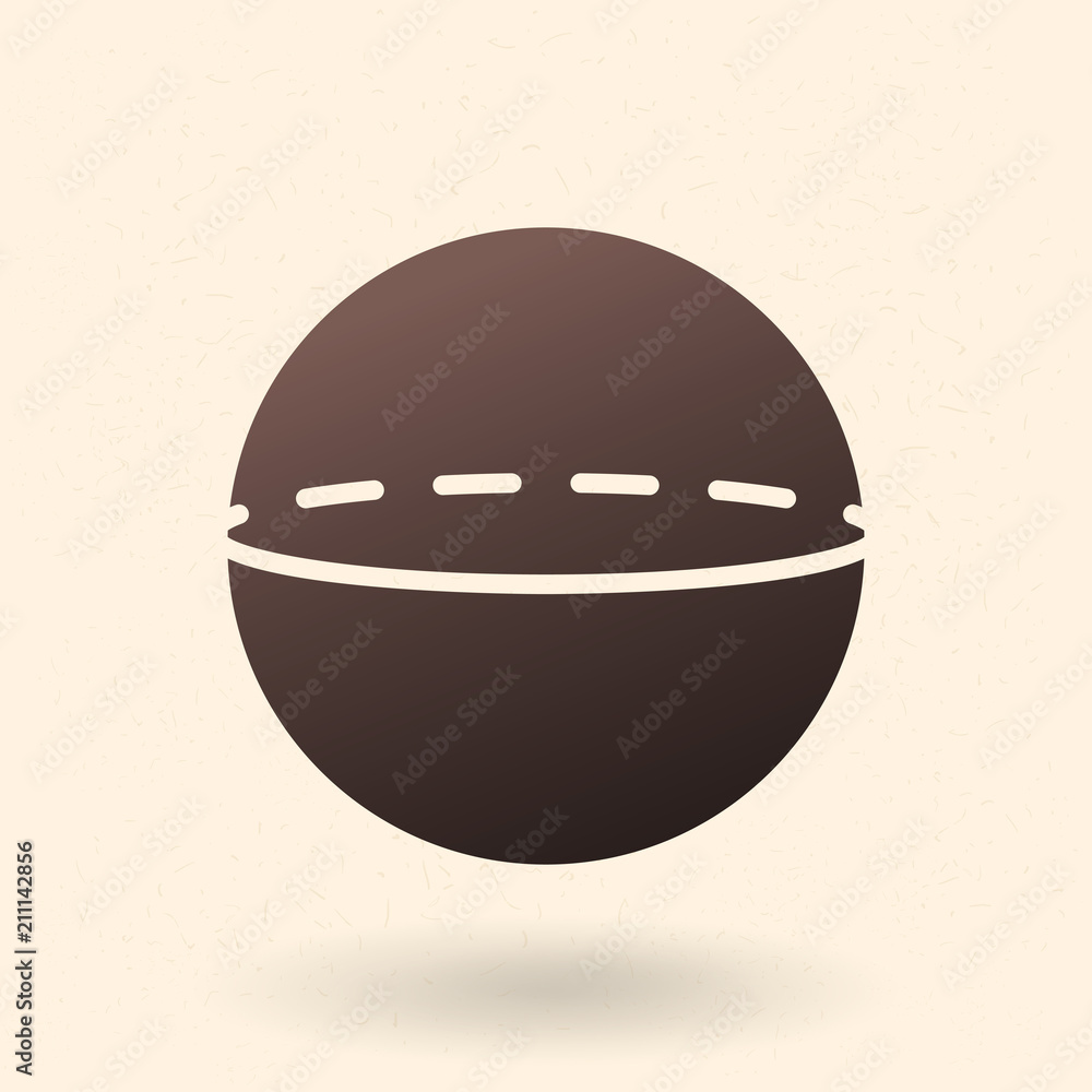 Vector Single Black Silhouette Icon - Sphere Shape Object Stock Vector ...