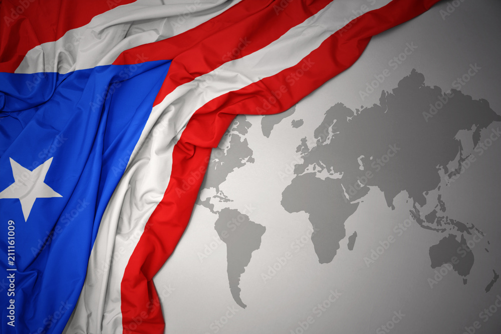 waving colorful national flag of puerto rico. Stock Photo | Adobe Stock