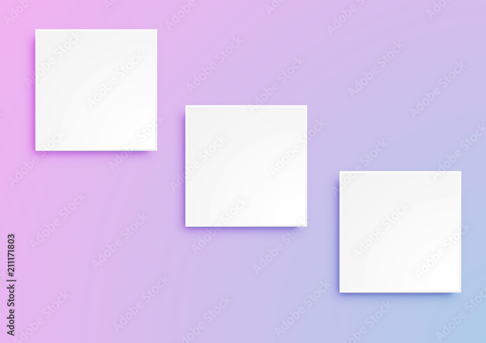 3d square sign modern paper art design , infographic, paper cut style ...