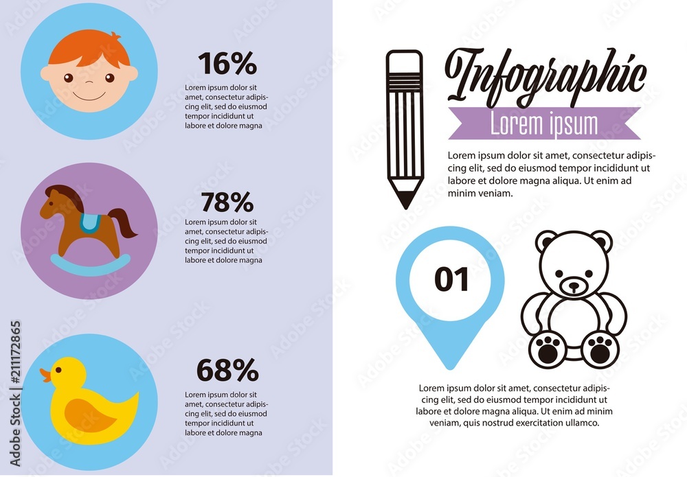 Childrens Infographic Layout Stock Template | Adobe Stock