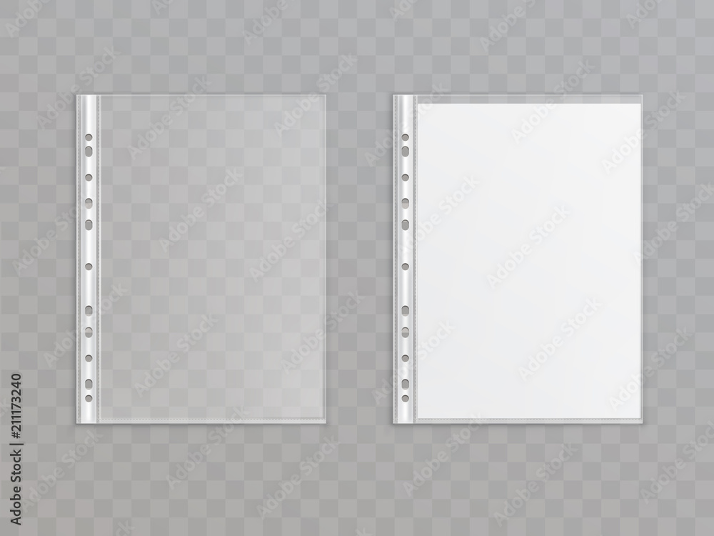 Vector 3d realistic translucent punched pocket isolated on transparent ...