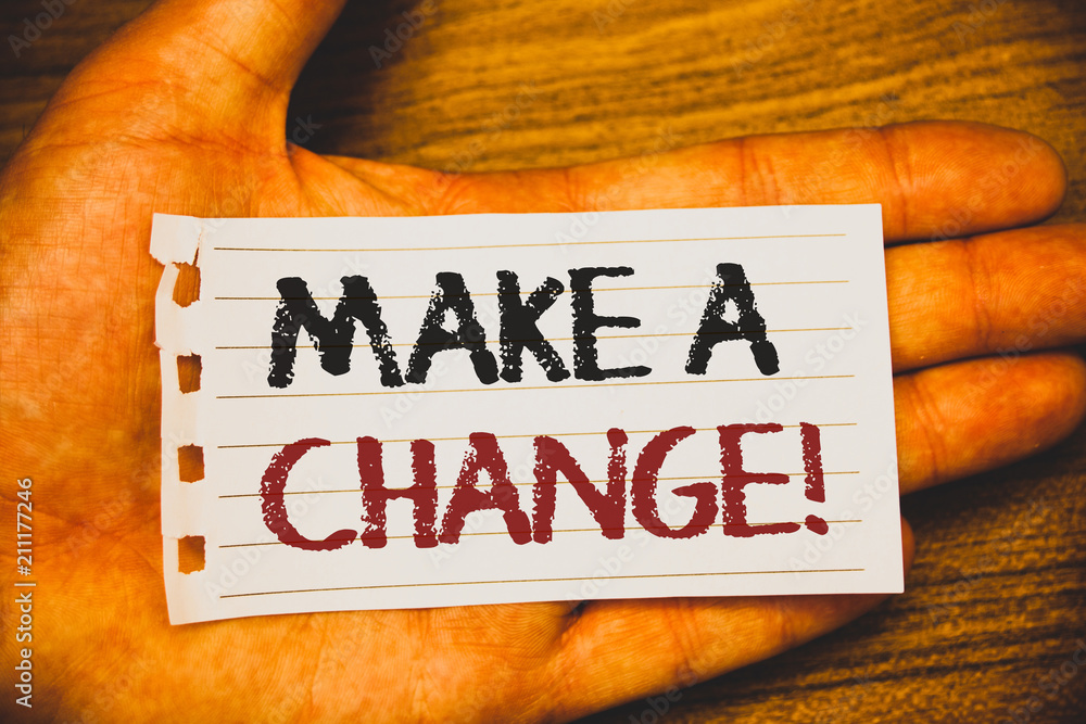 Handwriting text writing Make A Change Motivational Call. Concept ...
