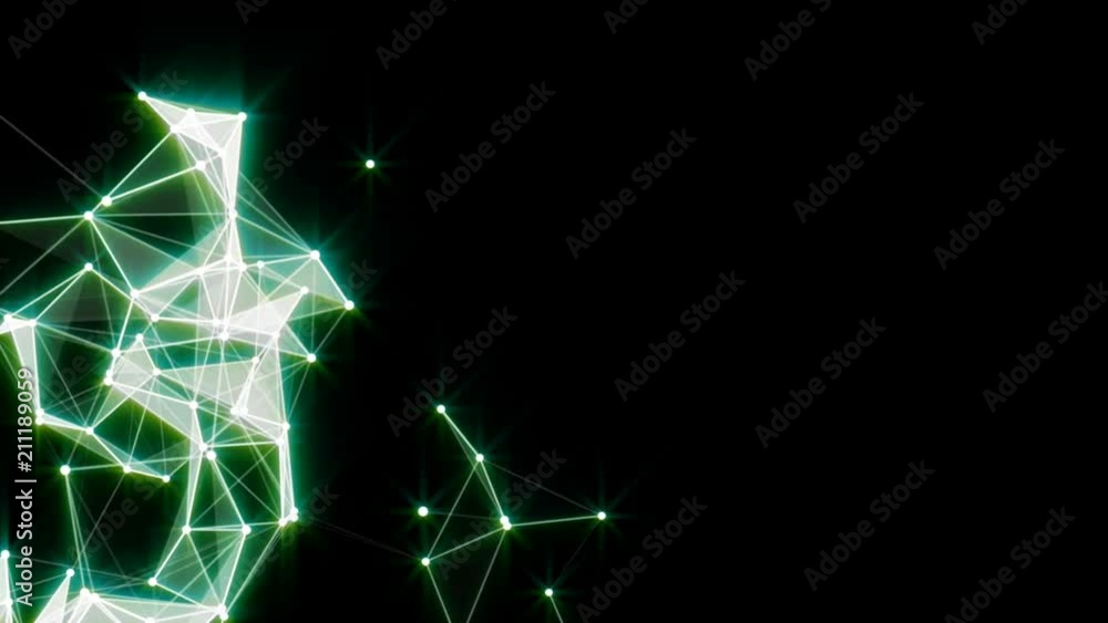 The camera looks at the different parts of the design. The glowing ...