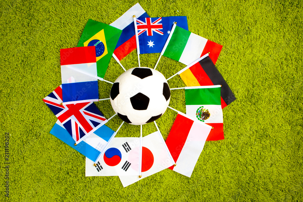 Flag of countries playing football. International football games. Flags ...