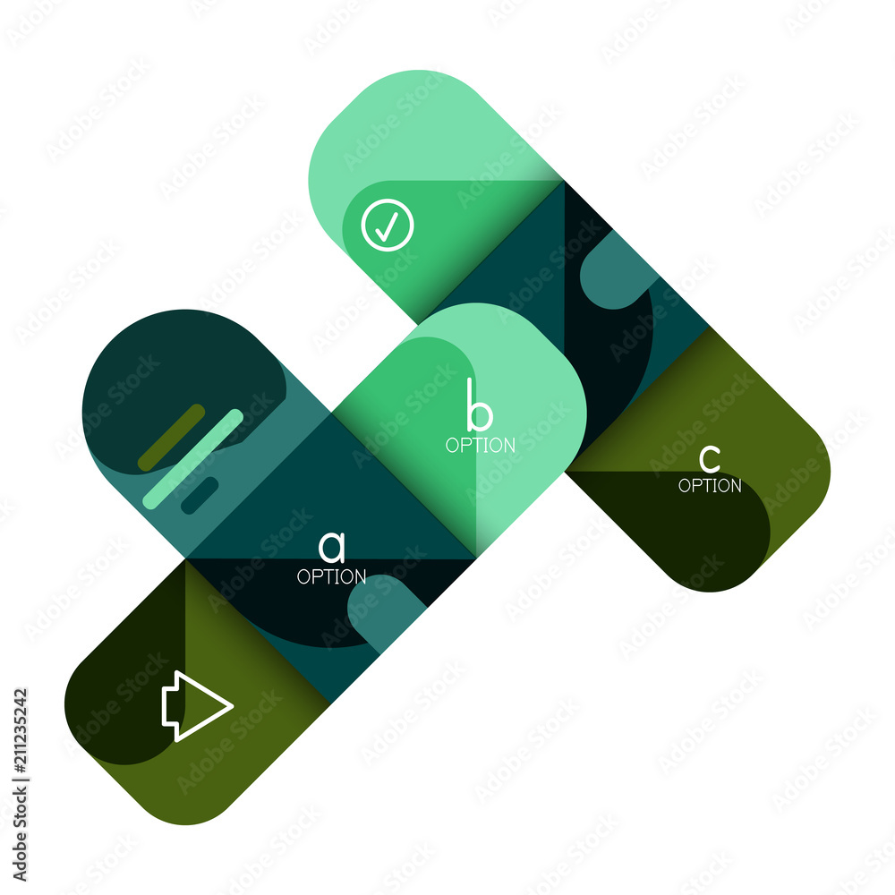 Infographics option and step by step in rounded squares, element of ...
