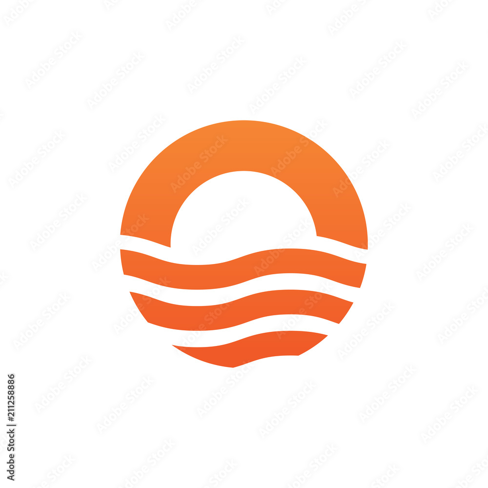 Wave or oasis with letter O logo design vector template Stock Vector ...