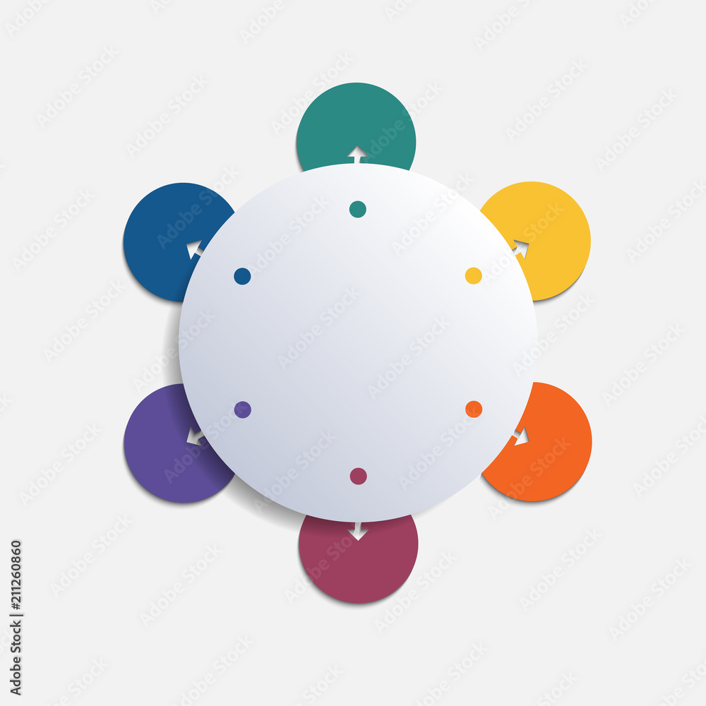 Beautiful flower colorful Template Infographics 6 positions to use for ...