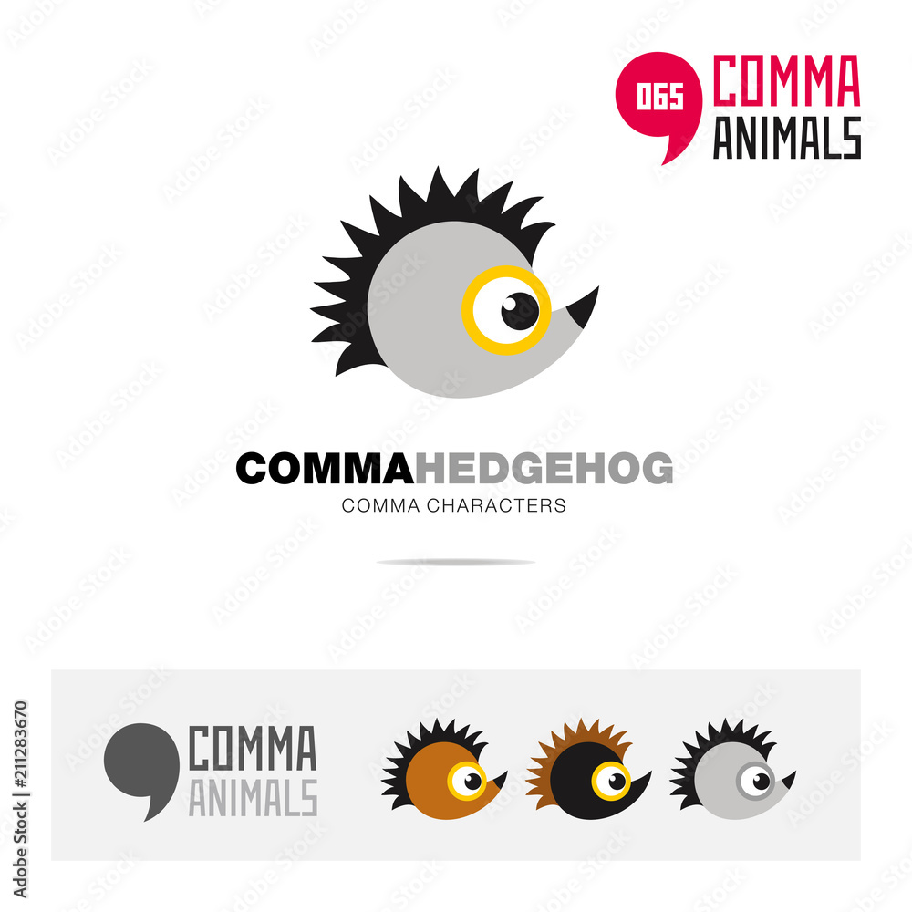 Hedgehog animal concept icon set and modern brand identity logo ...