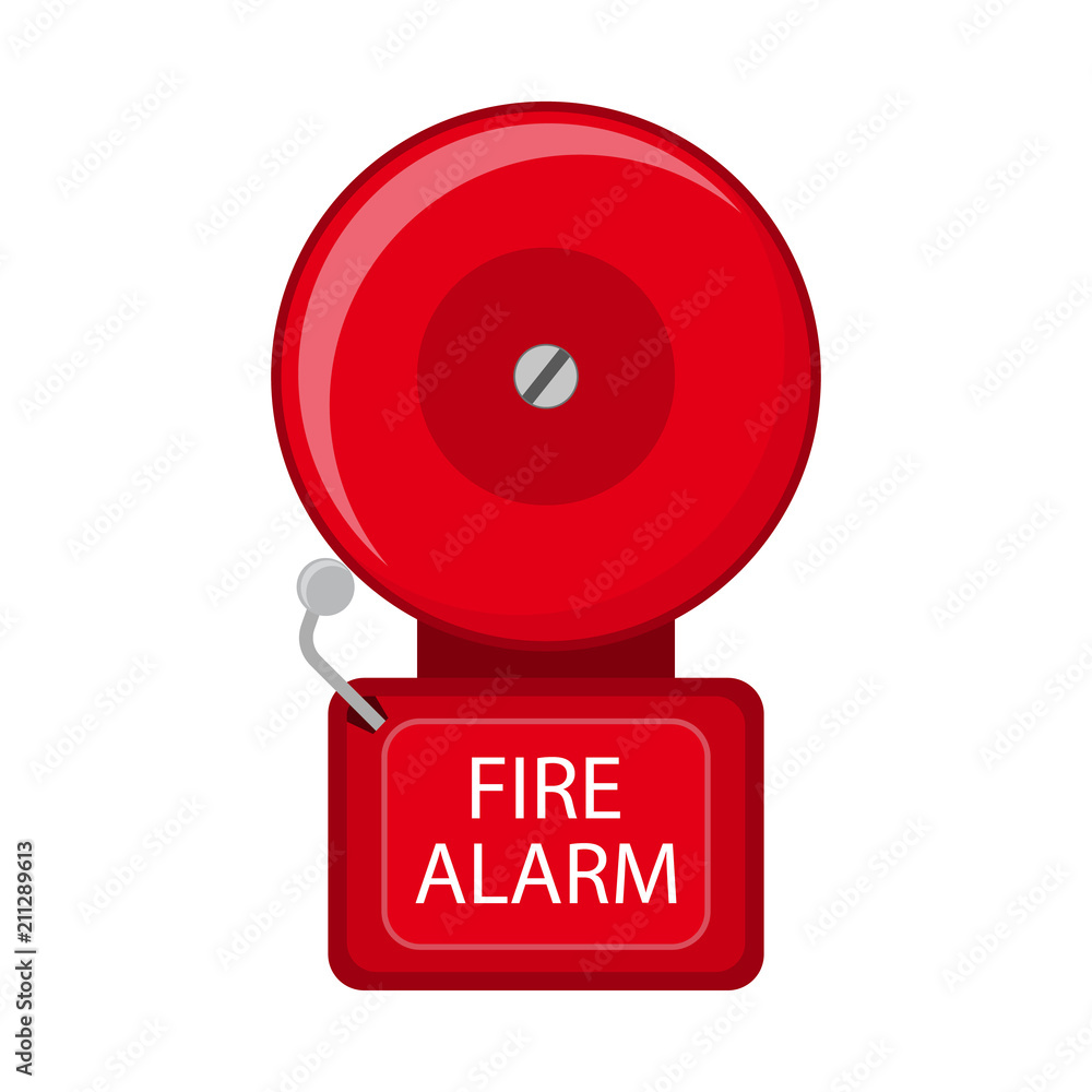 Vector illustration. Fire alarm system. Stock Vector | Adobe Stock