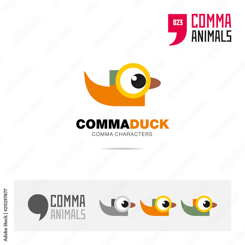 Duck bird concept icon set and modern brand identity logo template and ...