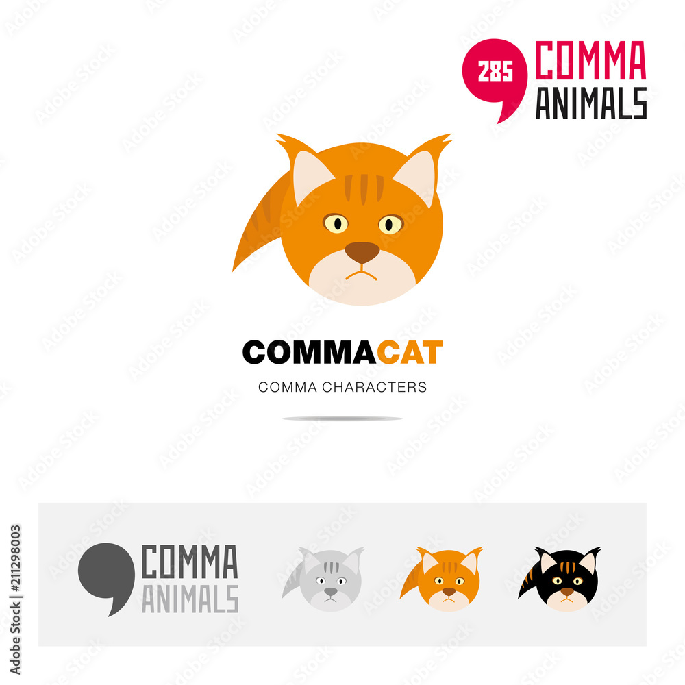 Cat animal concept icon set and modern brand identity logo template and ...