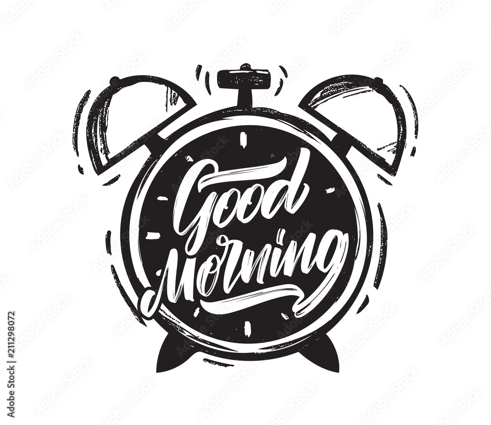 Vector illustration: Handwritten brush type lettring of Good Morning ...