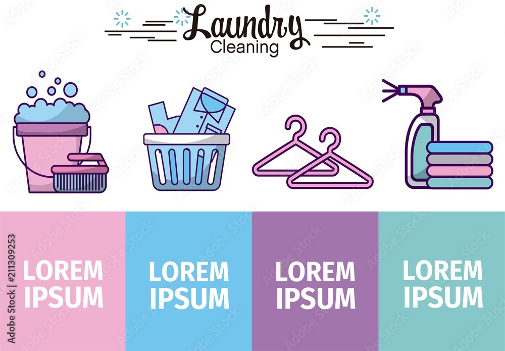 Pink Blue Purple Laundry Cleaning Infographic Template Stock Template ...