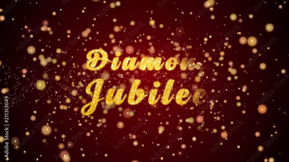 Diamond Jubilee Greeting Card text with sparkling particles shiny ...