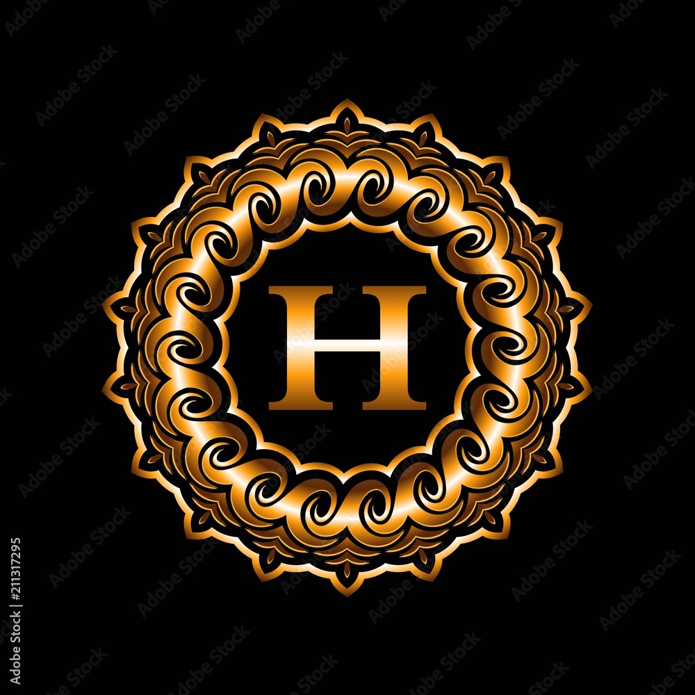 Luxury Letter H Crest Logo Stock Vector | Adobe Stock