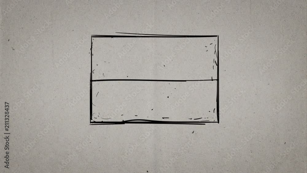 4k video of hand drawing process of Ukraine cartoon flag, sketch on 3 ...