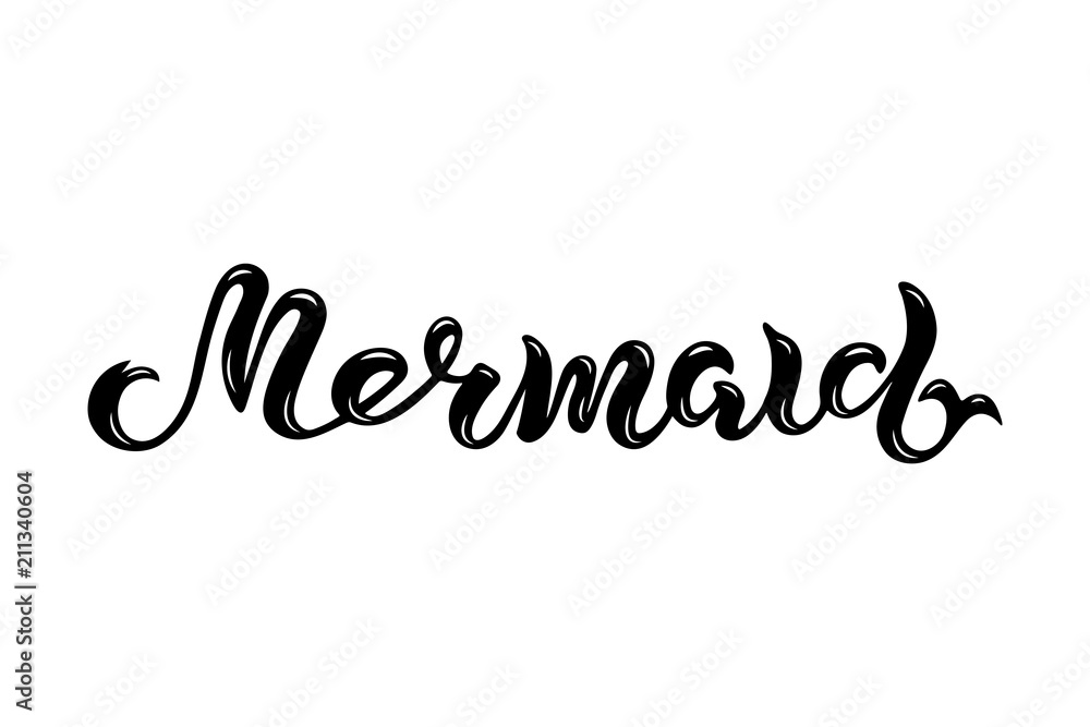 Mermaid as logo, badge, patch, icon isolated. Vector logo illustration ...
