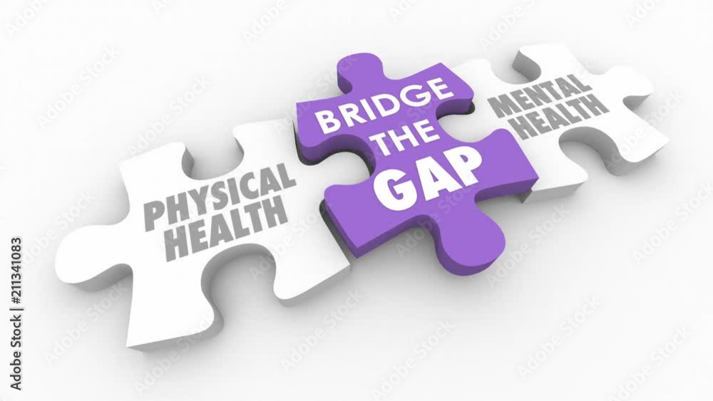 Mental Physical Health Bridge the Gap Puzzle Pieces 3d Animation Stock ...