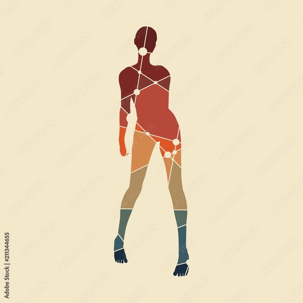 Sexy Women Silhouettes Female Figure Posing Silhouette Textured By