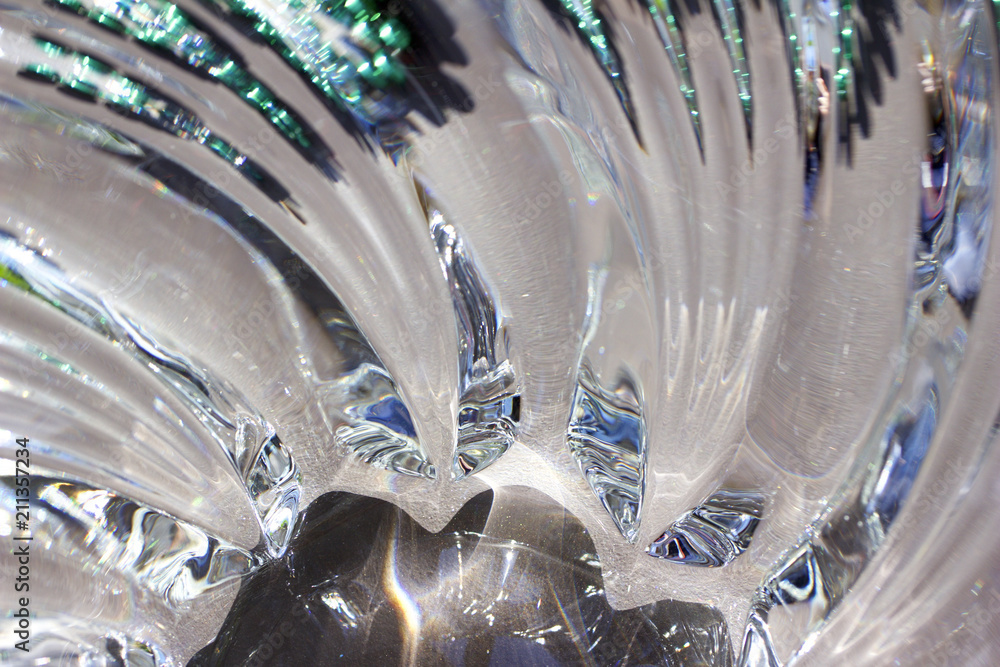Macro abstract background of beautiful smooth and swirling lead crystal ...