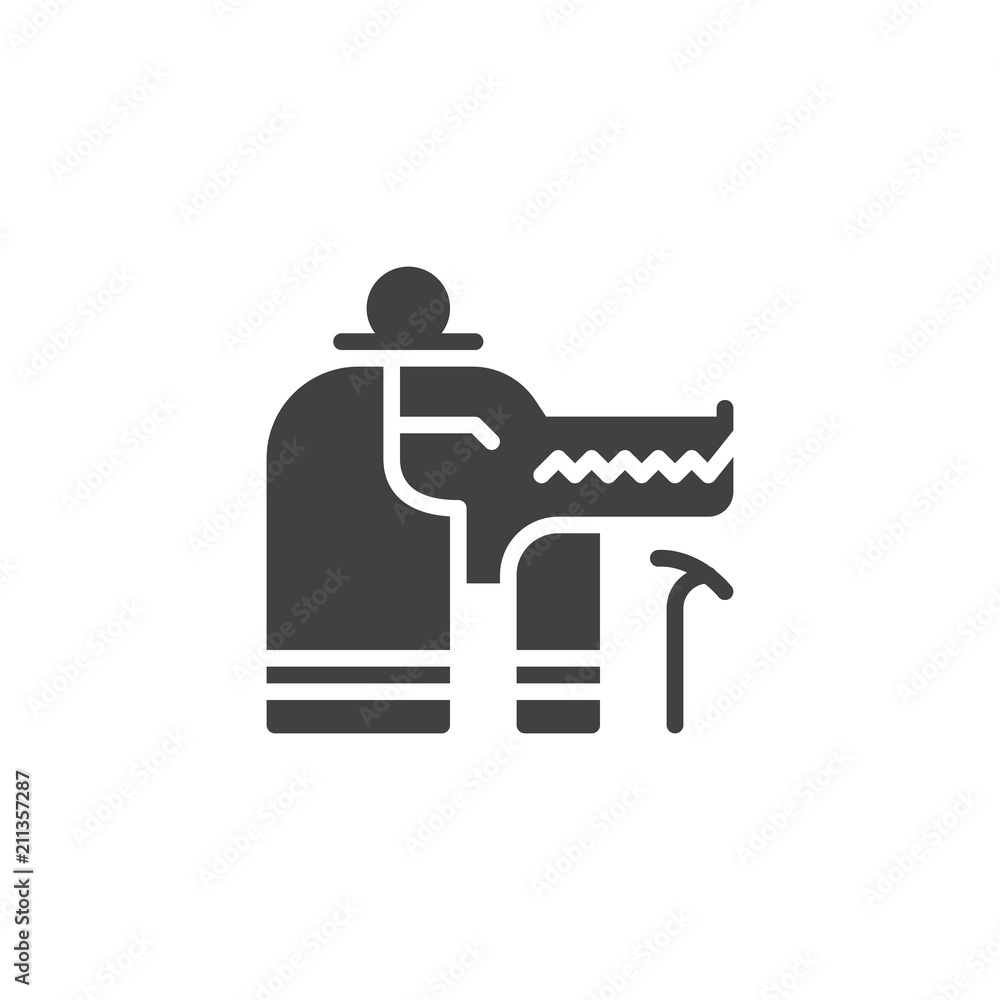 Sobek Egypt God vector icon. filled flat sign for mobile concept and ...