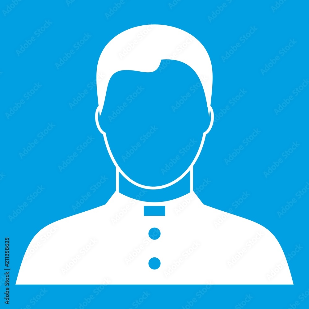 Pastor icon white isolated on blue background vector illustration Stock ...