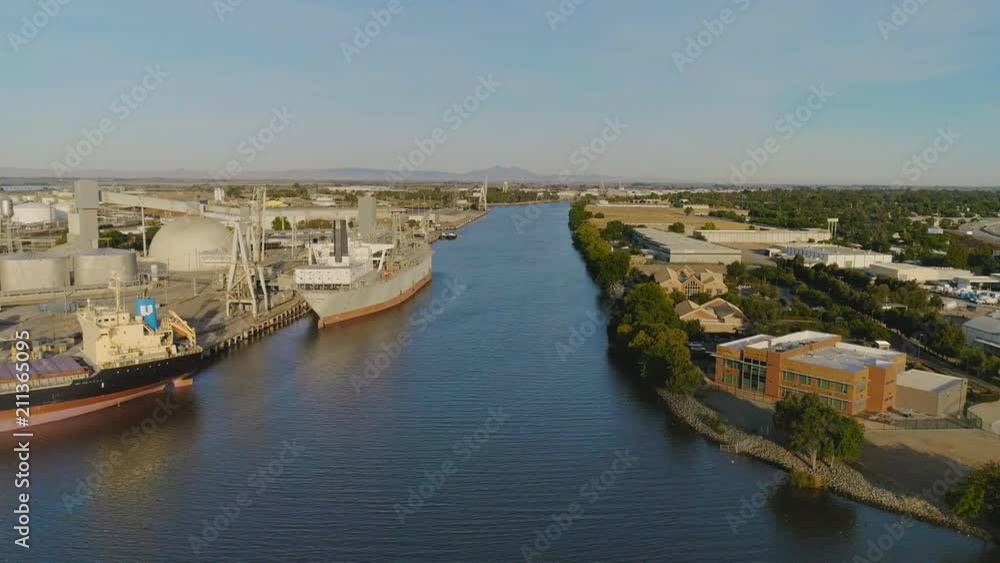 San Joaquin River from Lathrop to Stockton. There are several bridges ...