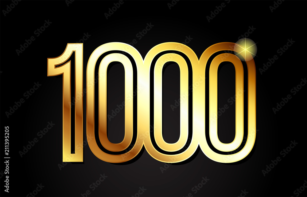 gold number 1000 logo icon design Stock Vector | Adobe Stock