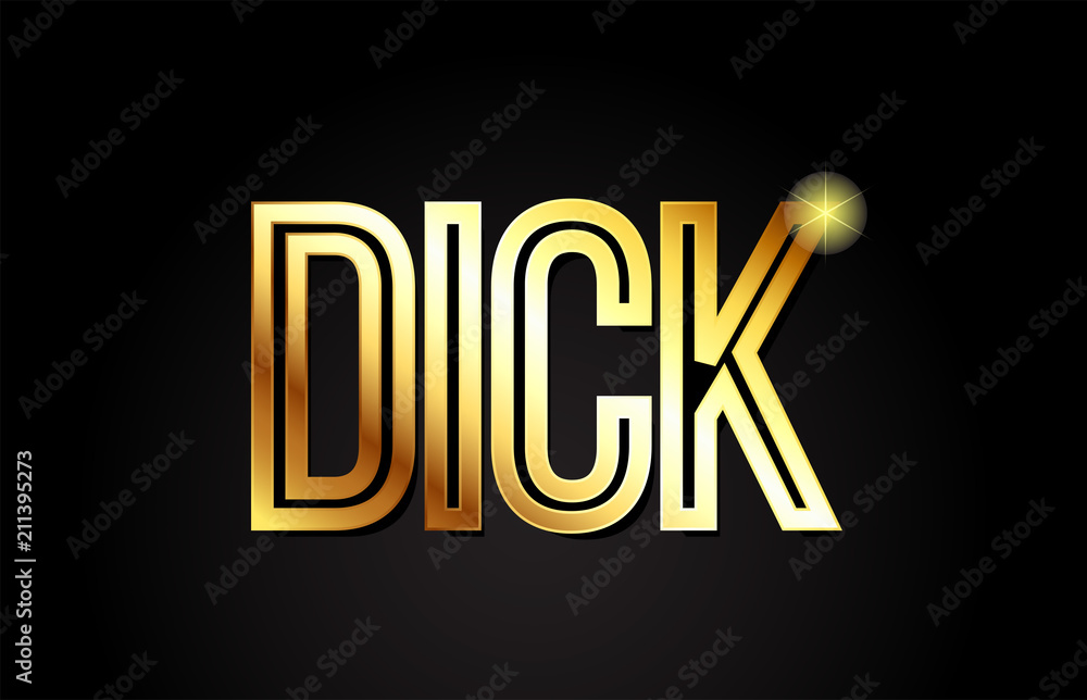 dick word text typography gold golden design logo icon Stock Vector ...