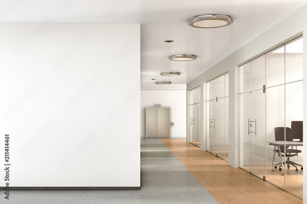 Blank wall in modern office. Stock Illustration | Adobe Stock