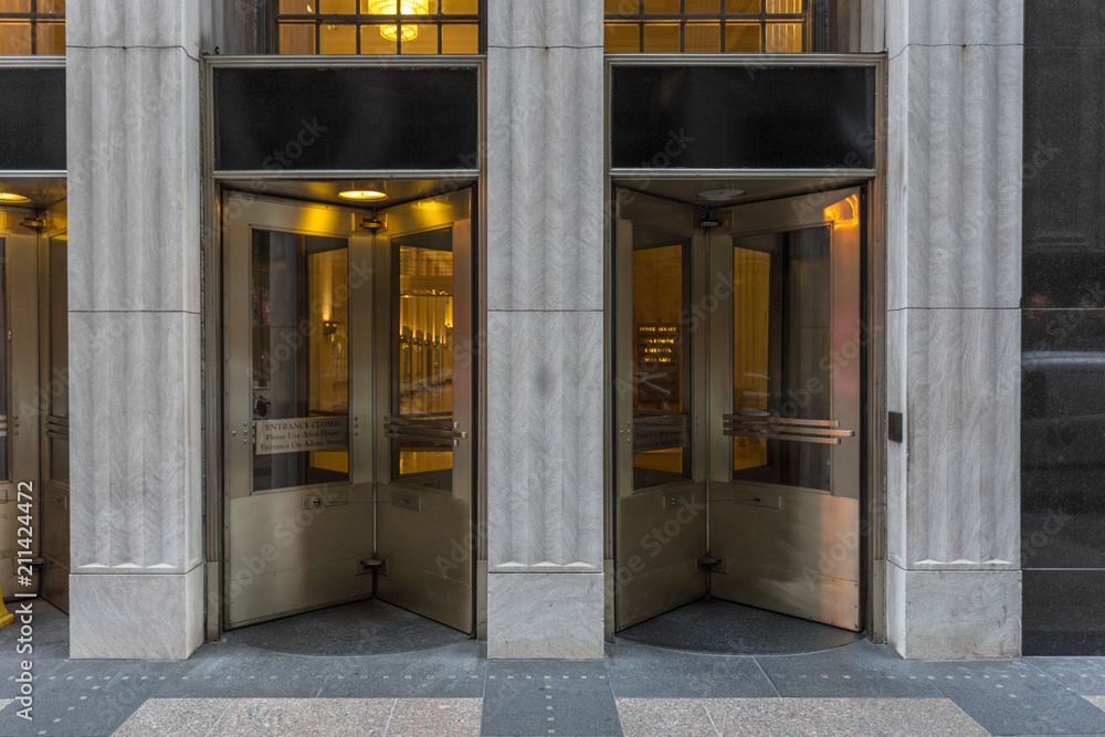 Nondescript entrance of urban building Stock Photo | Adobe Stock
