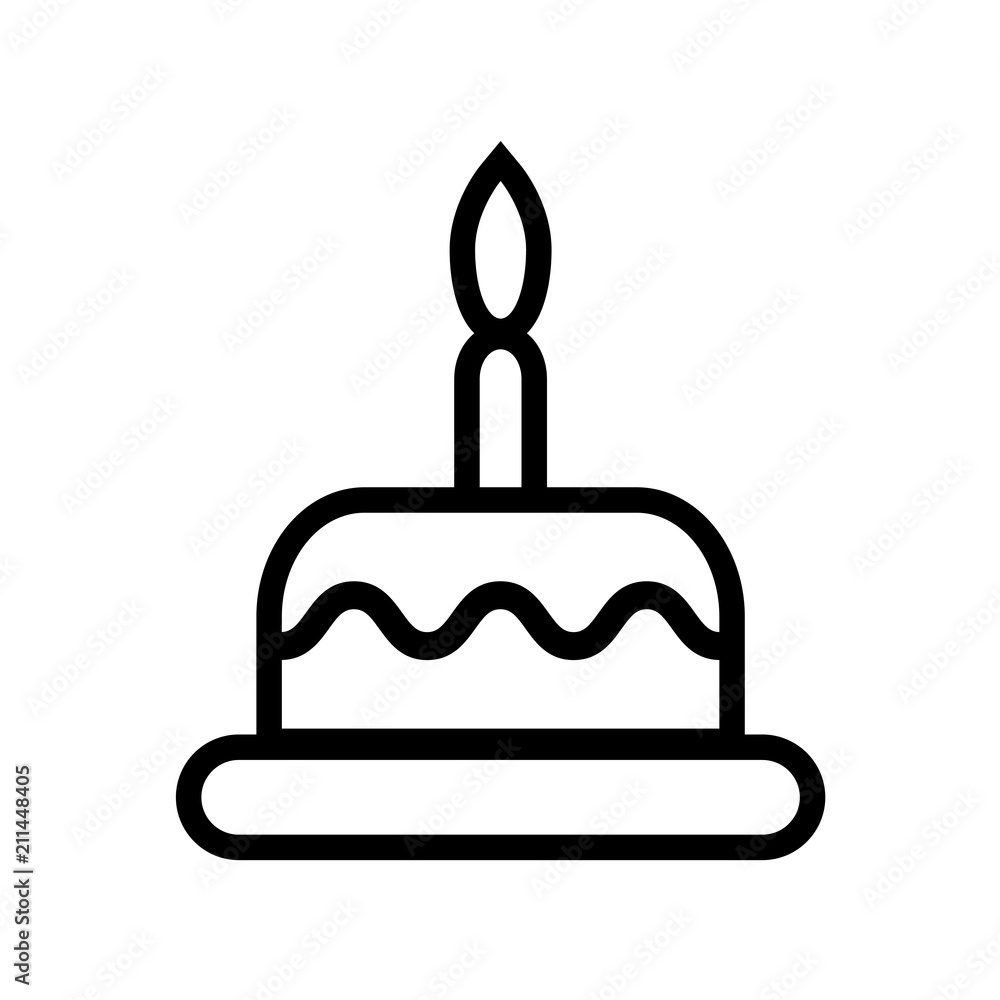 outline cake Stock Vector | Adobe Stock