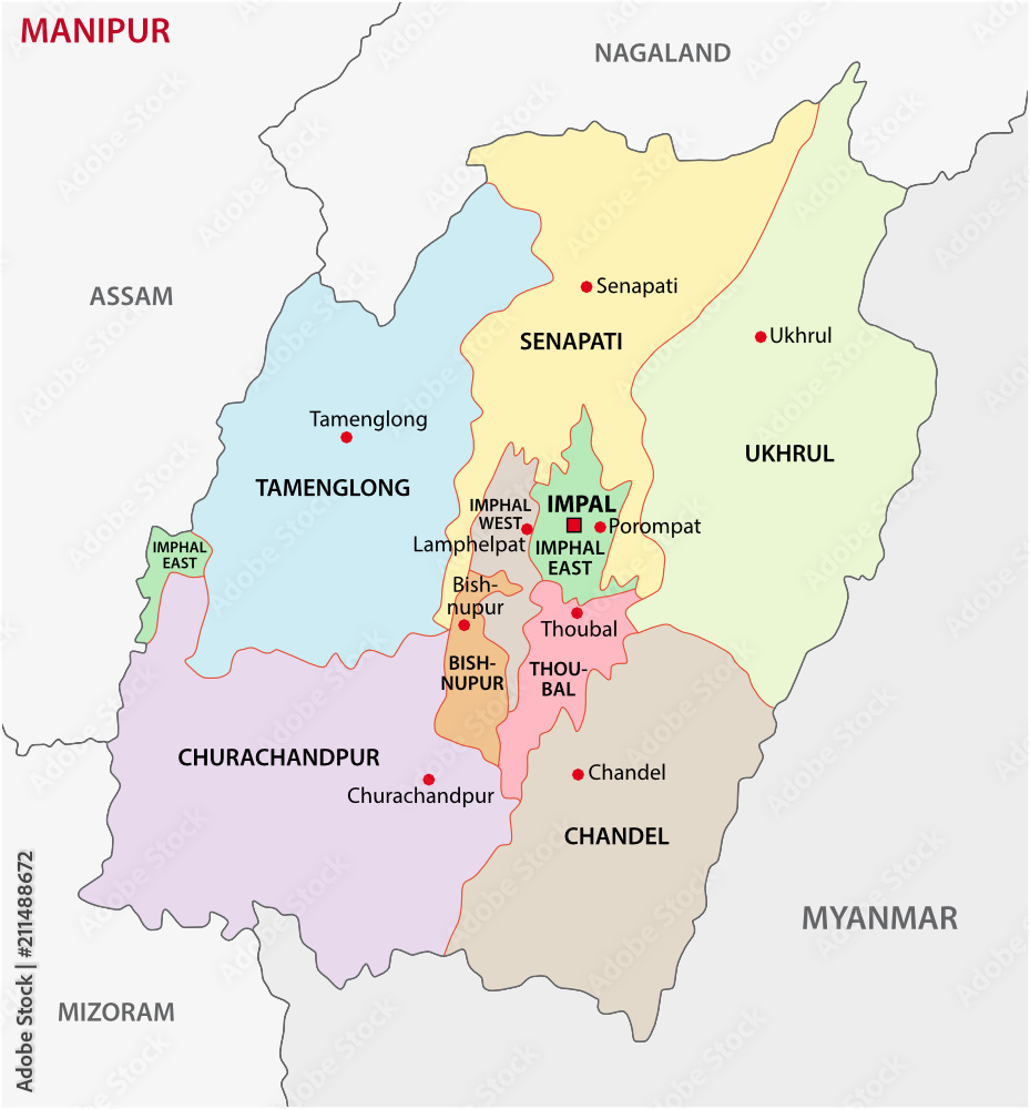 manipur administrative and political map Stock Vector | Adobe Stock