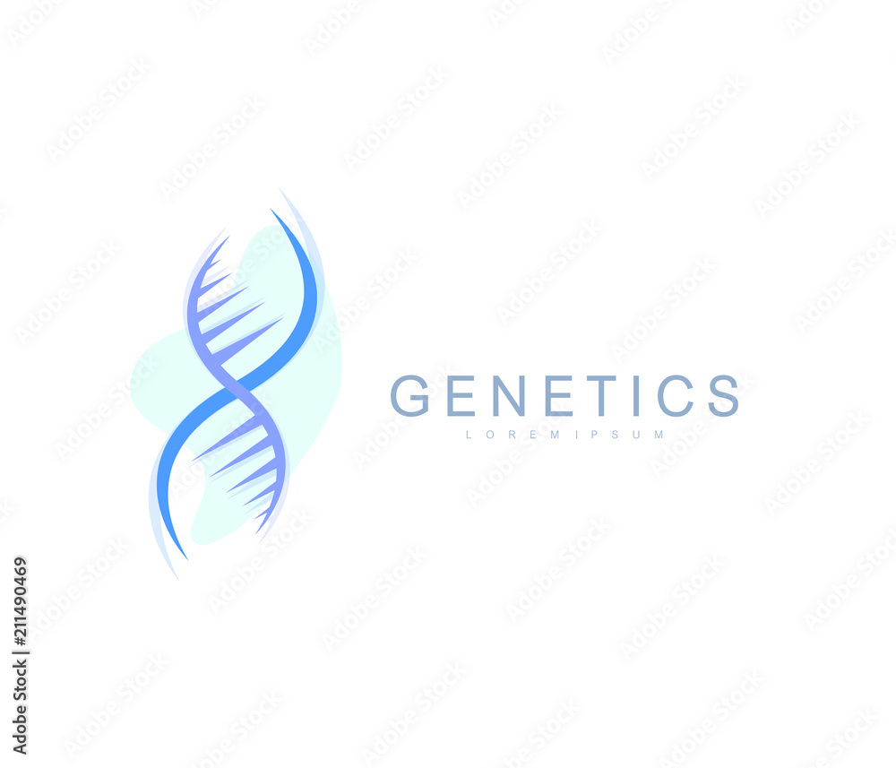 Science genetics logo, DNA helix. Genetic analysis, research biotech ...