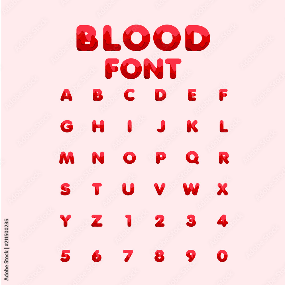 Blood Font Vector Template Design Illustration Stock Vector | Adobe Stock