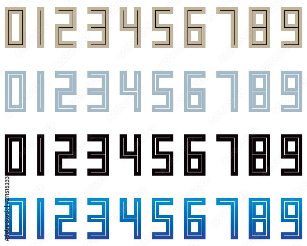 CHIFFRES NUMÉRIQUES Stock Vector | Adobe Stock