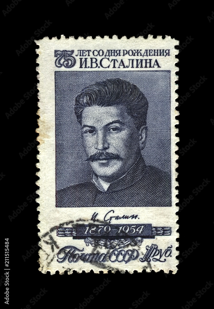 Poster Joseph Stalin, famous soviet politician leader, 75th birth ...