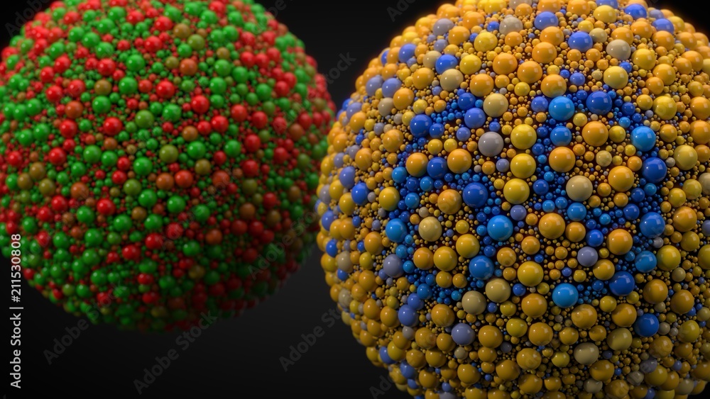 color blindness test with spheres. 3d illustration Stock Illustration ...